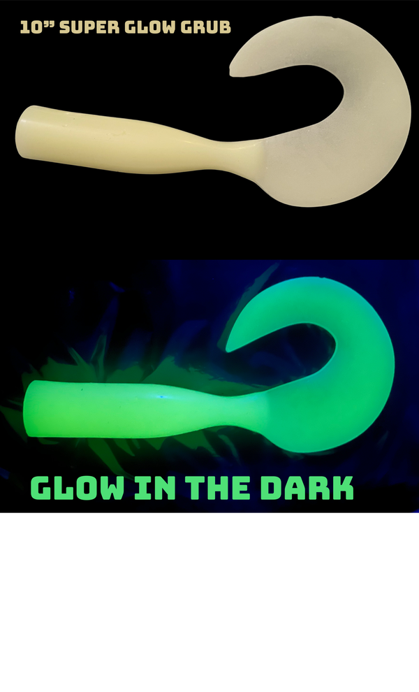 10” Super Glow Grub – Lingcodjigs.com